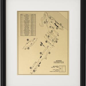 Austin Country Club Outline (print) - Etsy