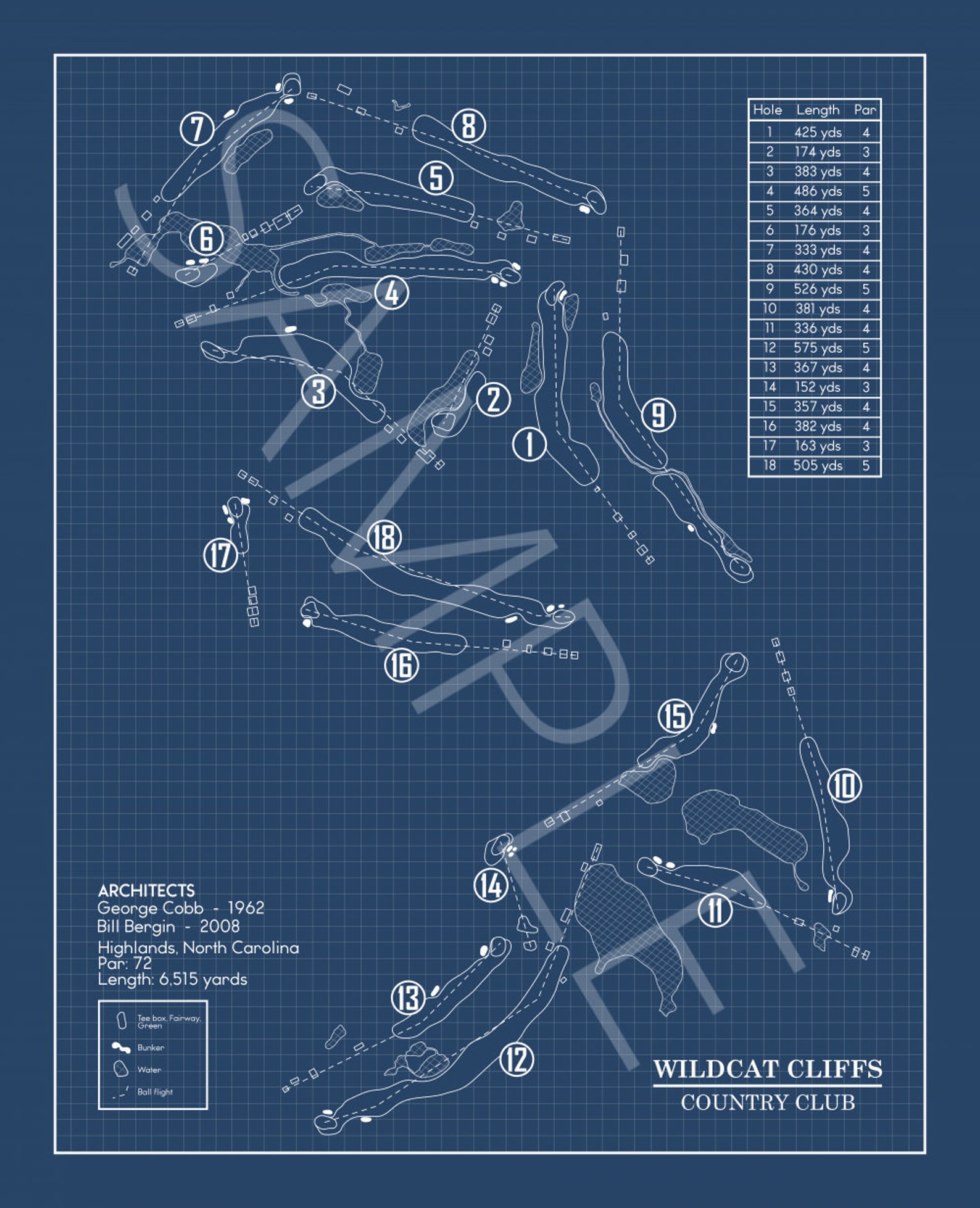 Wildcat Cliffs Country Club Blueprint (print) - Etsy