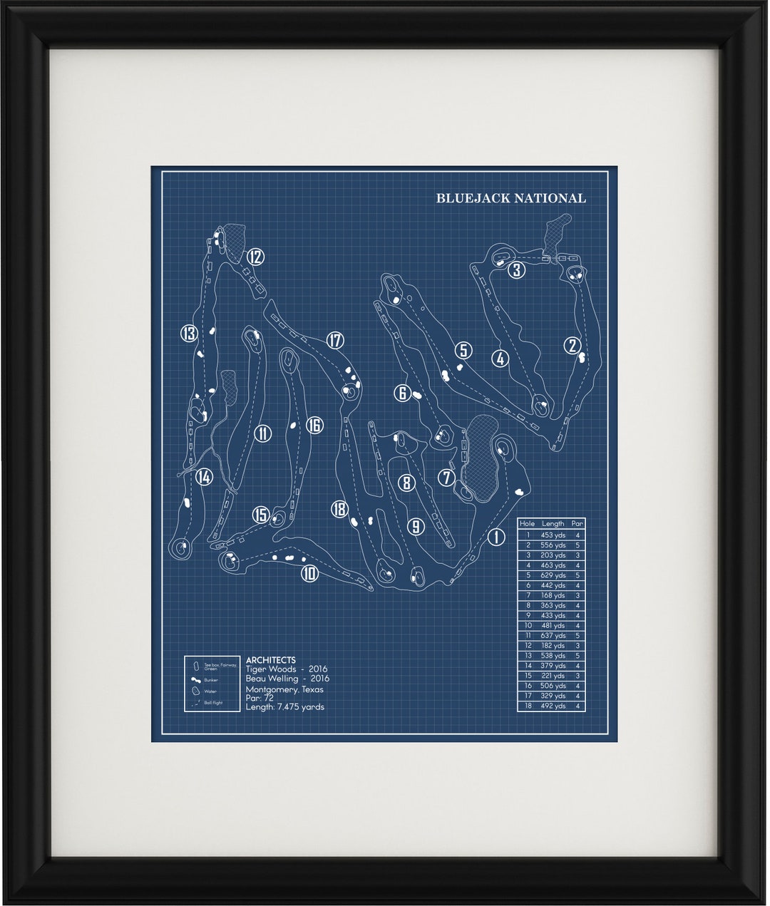 Bluejack National Golf Course Blueprint (print) - Etsy
