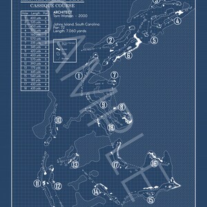 Kiawah Island Club Cassique Course Blueprint (print) - Etsy