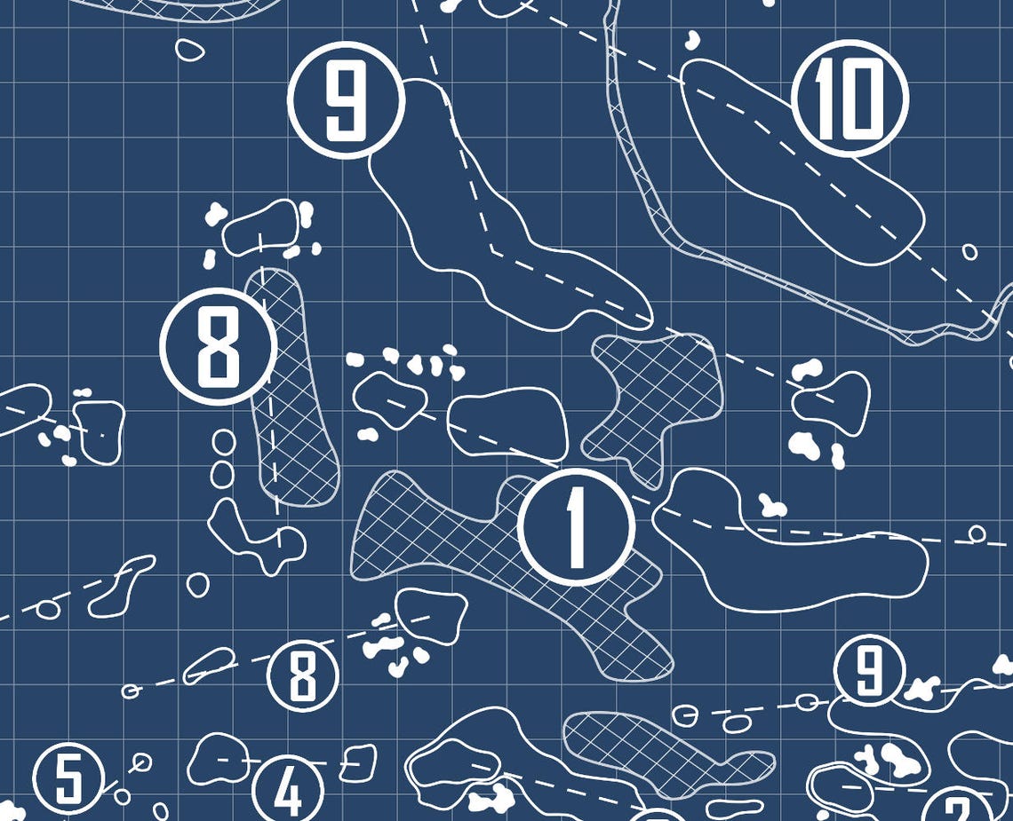 Las Positas Golf Course Blueprint (print) - Etsy