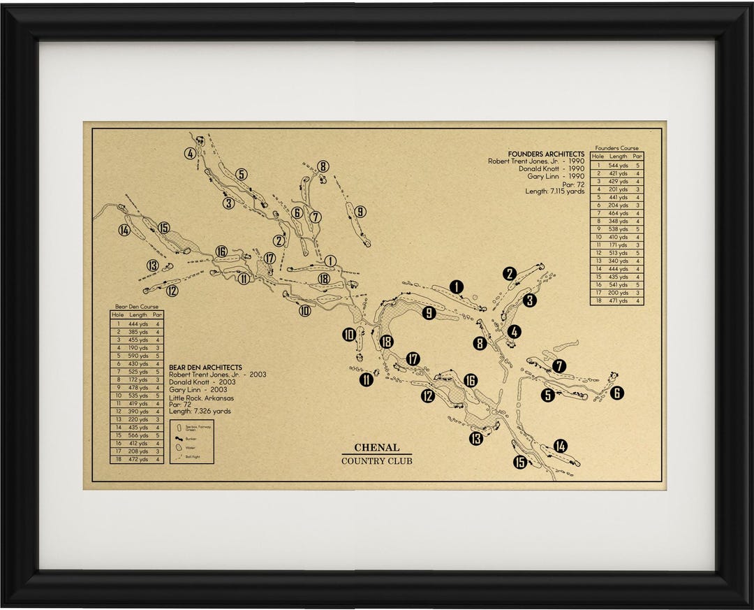 Chenal Country Club Outline (print) - Etsy