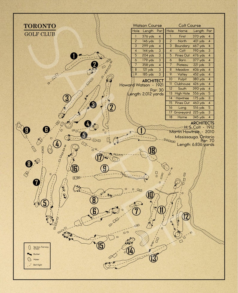 Toronto Golf Club Outline print - Etsy