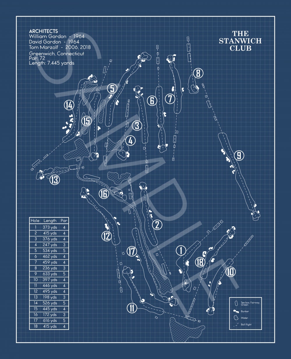 The Stanwich Club Blueprint (print) - Etsy