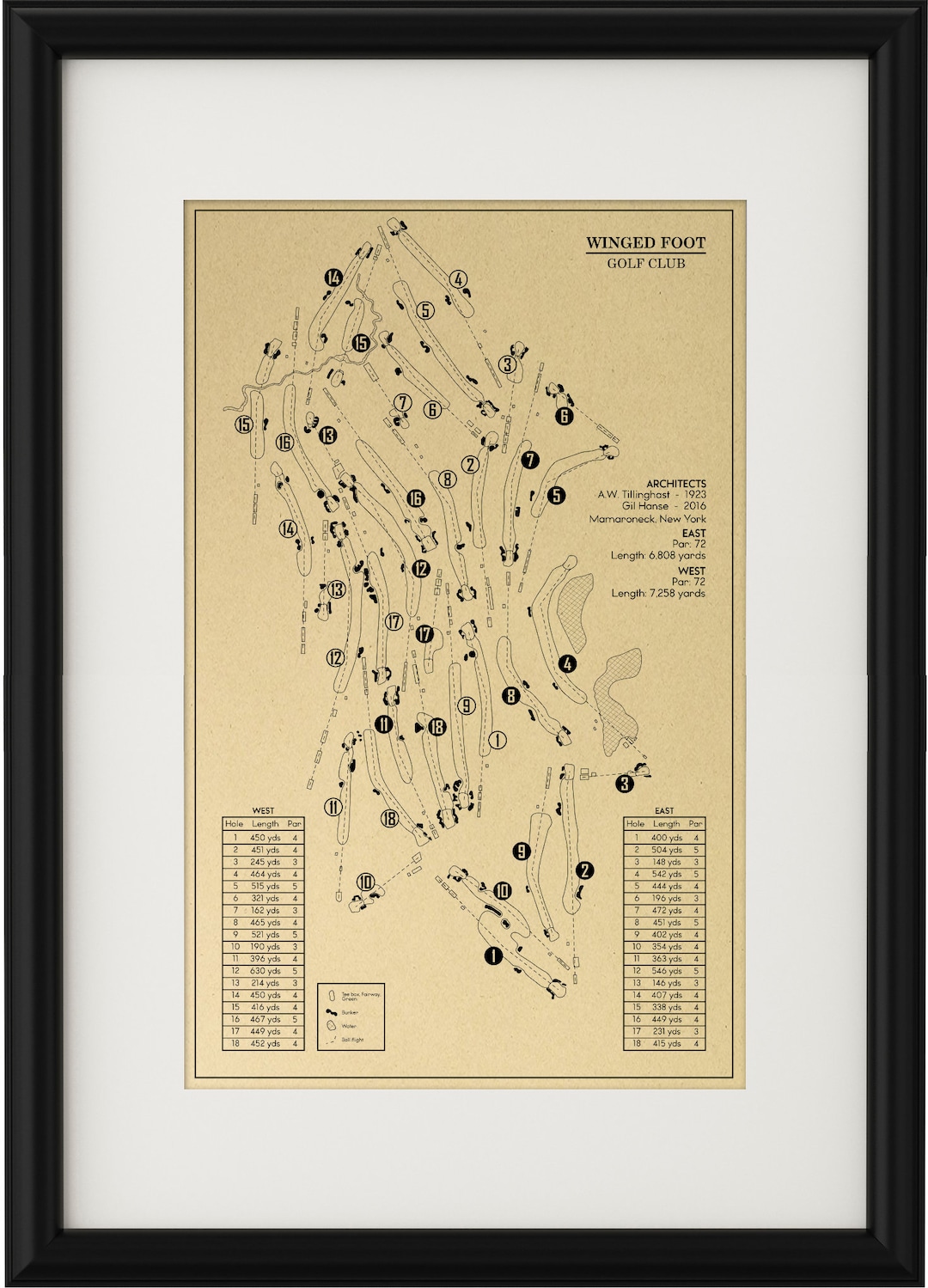 Winged Foot East and West Courses Outline (print) - Etsy