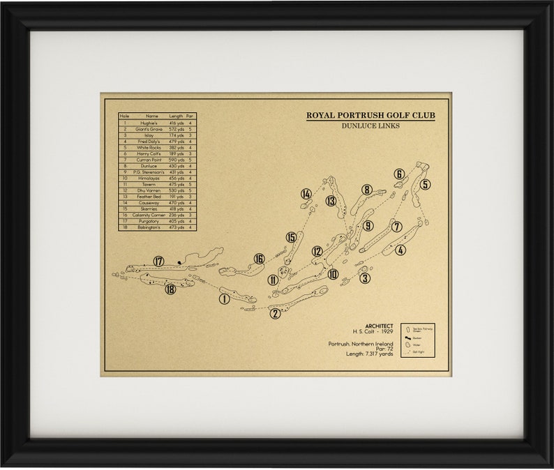 Royal Portrush Golf Club Outline (print) - Etsy
