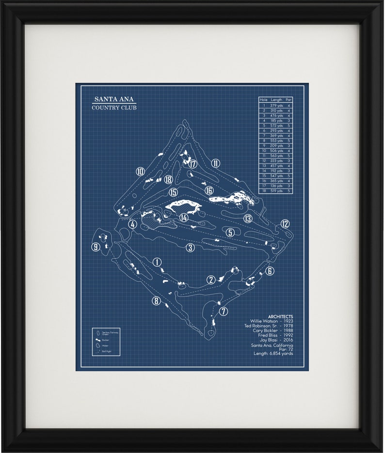 Santa Ana Country Club Blueprint (print) - Etsy