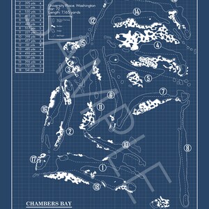 Chambers Bay Golf Course Blueprint (print) - Etsy