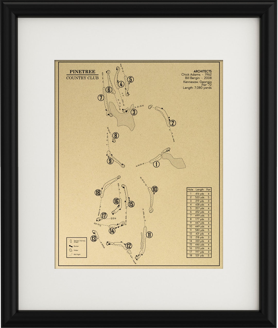 Pinetree Country Club Outline (print) - Etsy