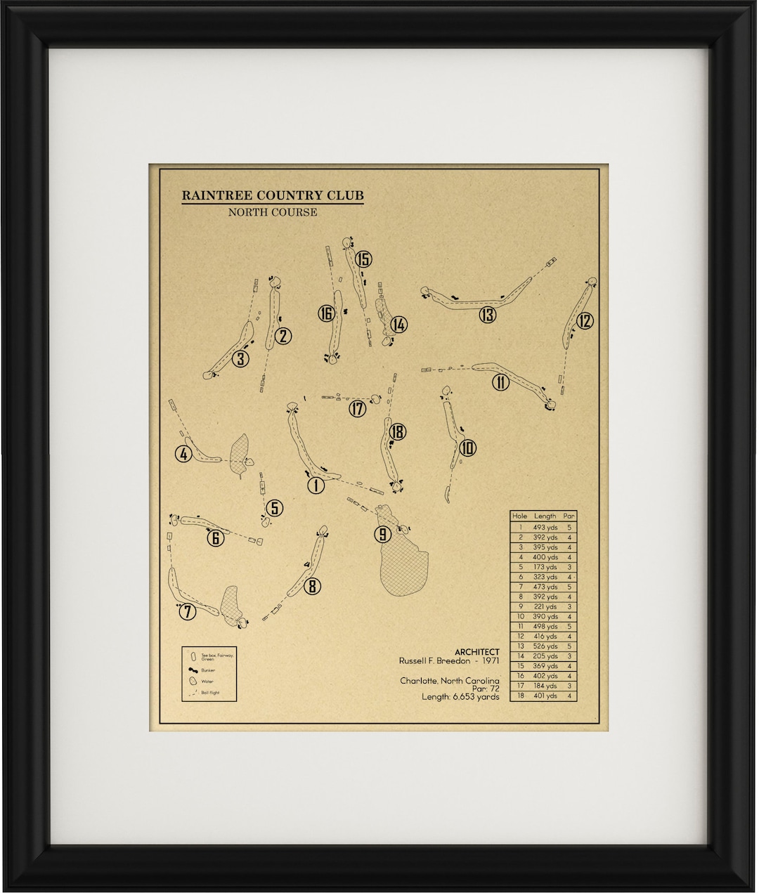 Raintree Country Club North Course Outline (print) - Etsy