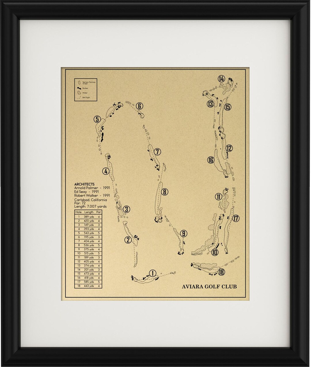 Aviara Golf Club Outline (print) - Etsy