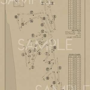 Torrey Pines Golf Course - North and South Courses Outline (print) - Etsy