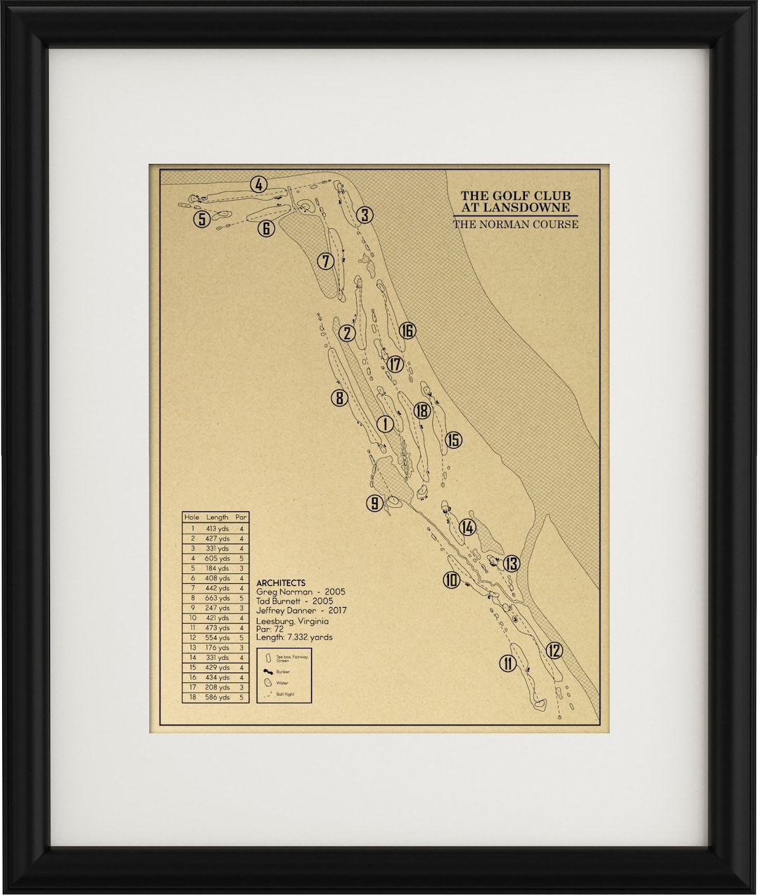 The Golf Club at Lansdowne - Norman Course Outline (print) - Etsy