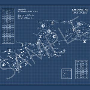Las Positas Golf Course Blueprint (print) - Etsy