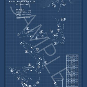 Kapalua Golf Club - Bay Course Blueprint (print) - Etsy