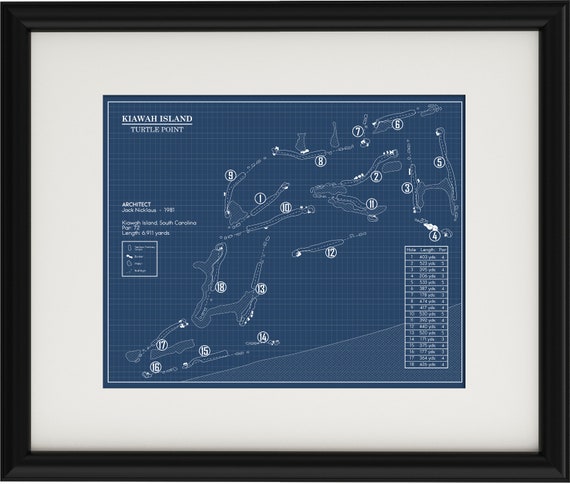 Turtle Point at Kiawah Island Blueprint Print | Etsy