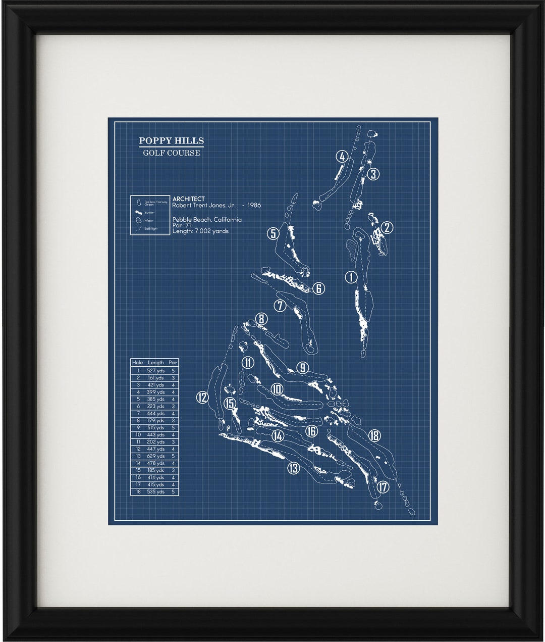 Poppy Hills Golf Course Blueprint (print) - Etsy