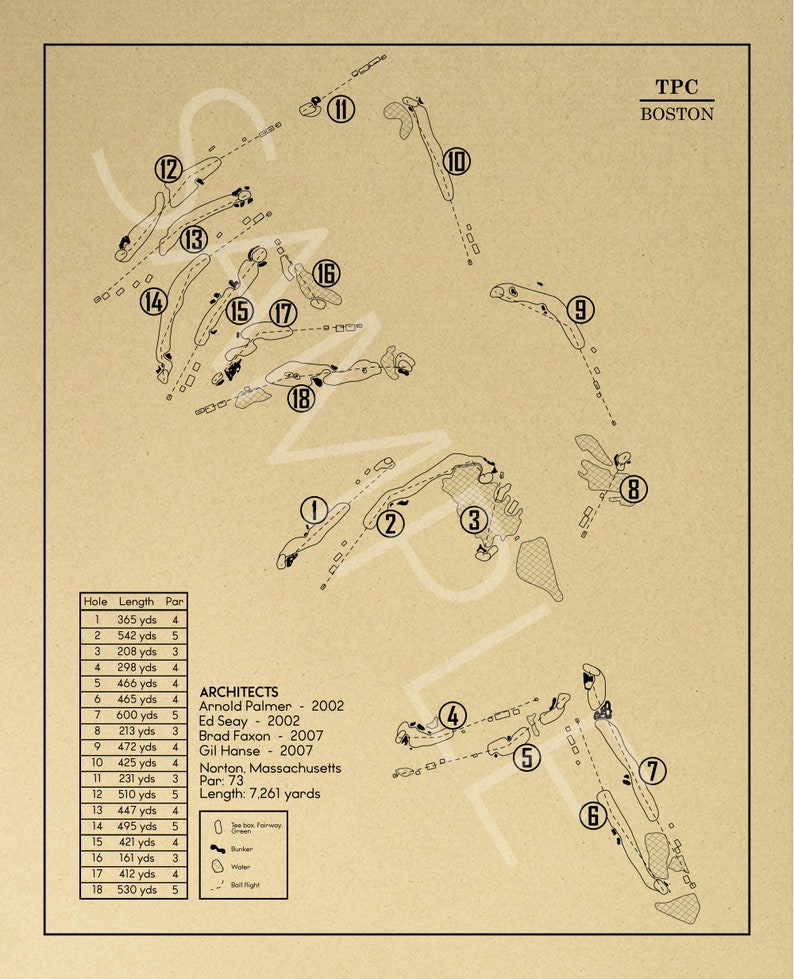 TPC Boston Outline (print) - Etsy
