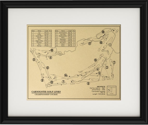 Carnoustie Golf Links Championship Course Outline print - Etsy