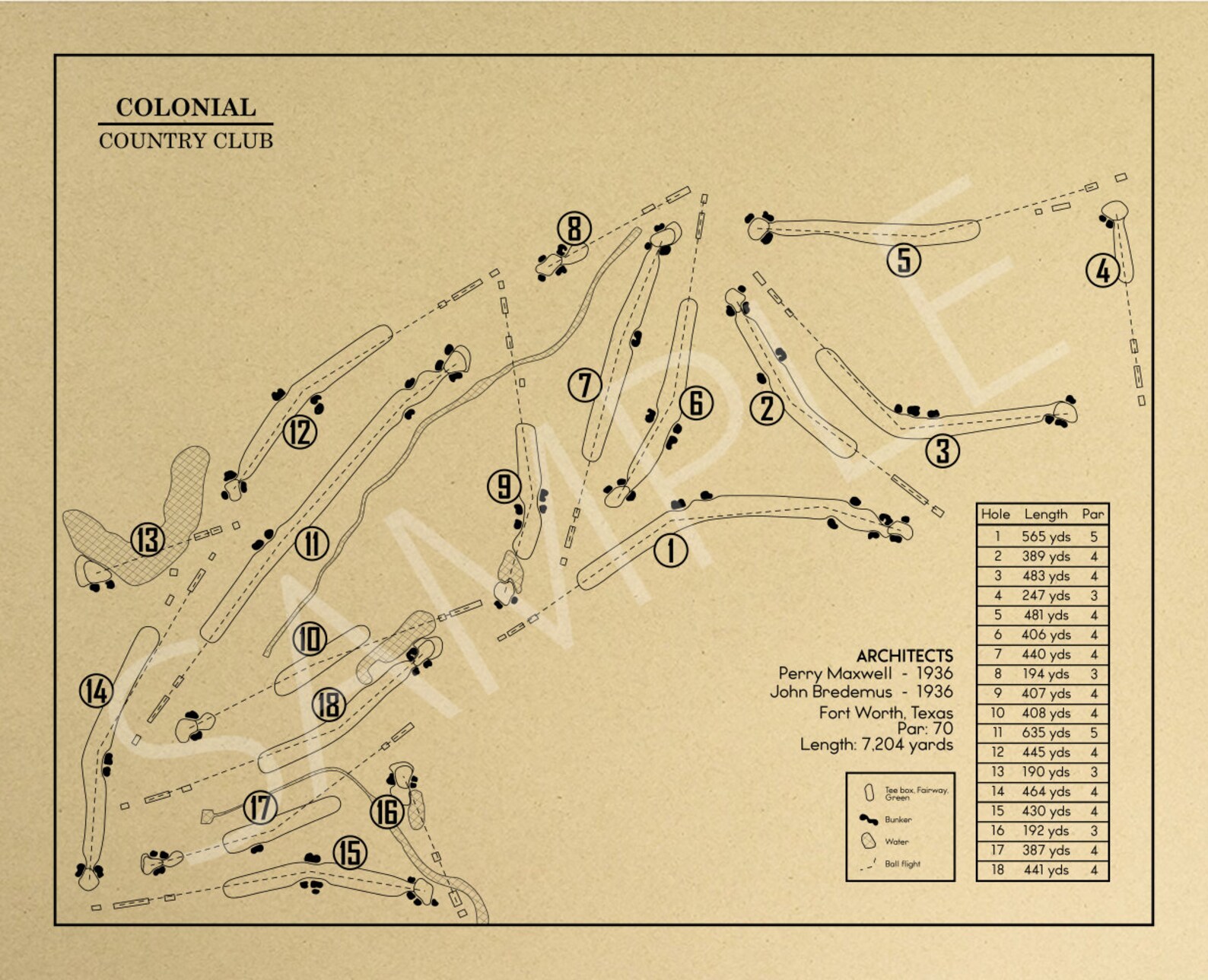 Colonial Country Club Outline print - Etsy