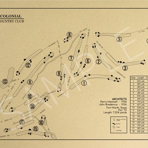 Colonial Country Club Outline (print) - Etsy