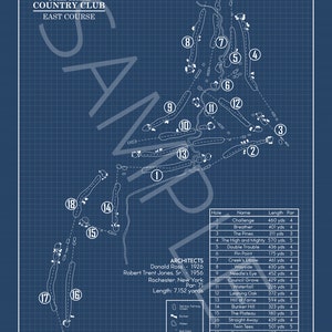 Oak Hill Country Club East Course Blueprint (print) - Etsy