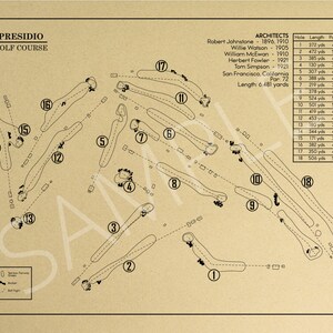 Presidio Golf Course Outline (print) - Etsy