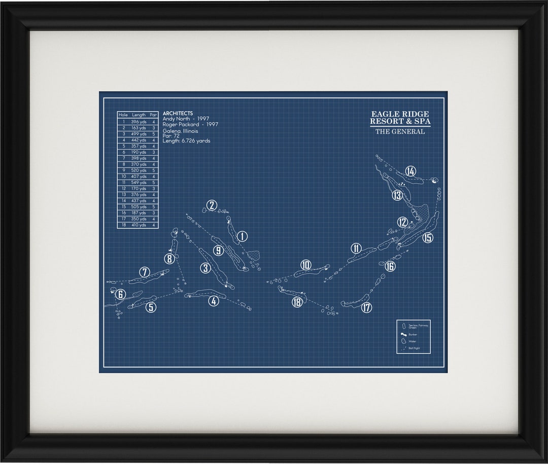 The General Course at Eagle Ridge Resort & Spa Blueprint (print) - Etsy