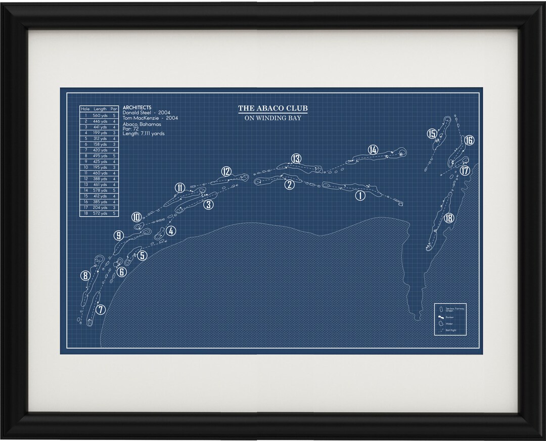 The Abaco Club on Winding Bay Blueprint (print) - Etsy