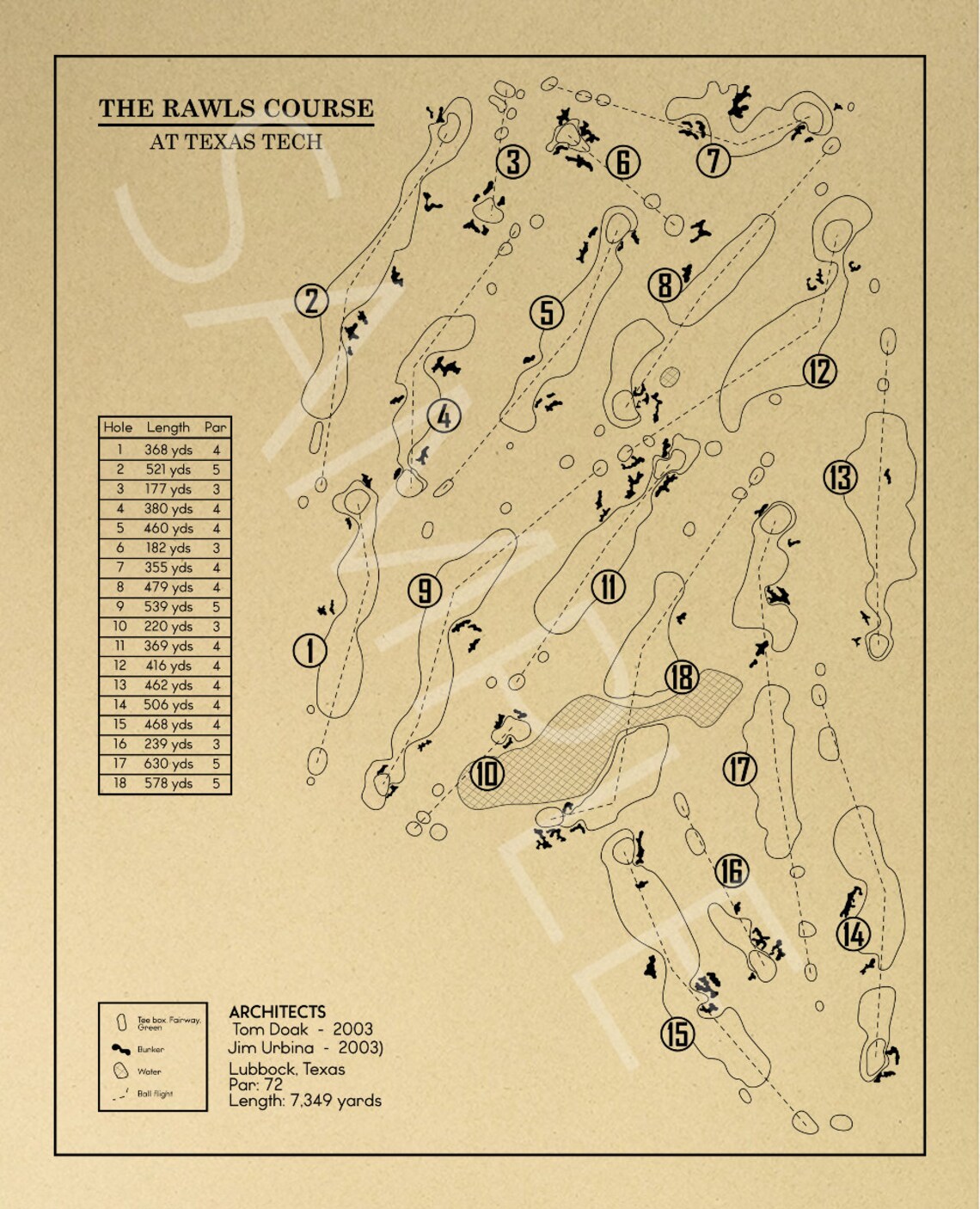 The Rawls Course at Texas Tech Outline print - Etsy