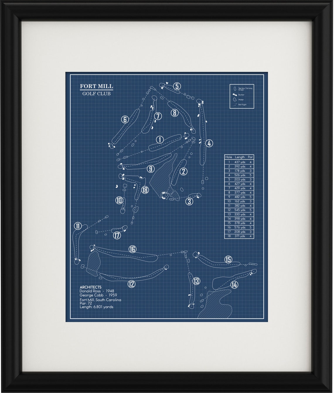 Fort Mill Golf Club Blueprint (print) - Etsy