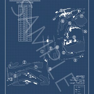 Sandridge Golf Club Dunes Course Blueprint (print) - Etsy