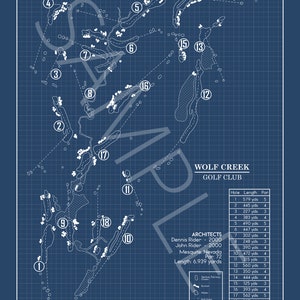 Wolf Creek Golf Club Blueprint (print) - Etsy