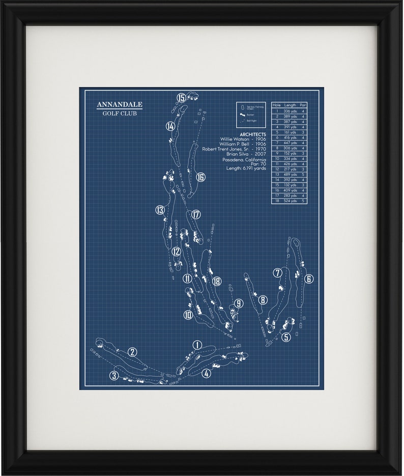 Annandale Golf Club Blueprint (print) - Etsy