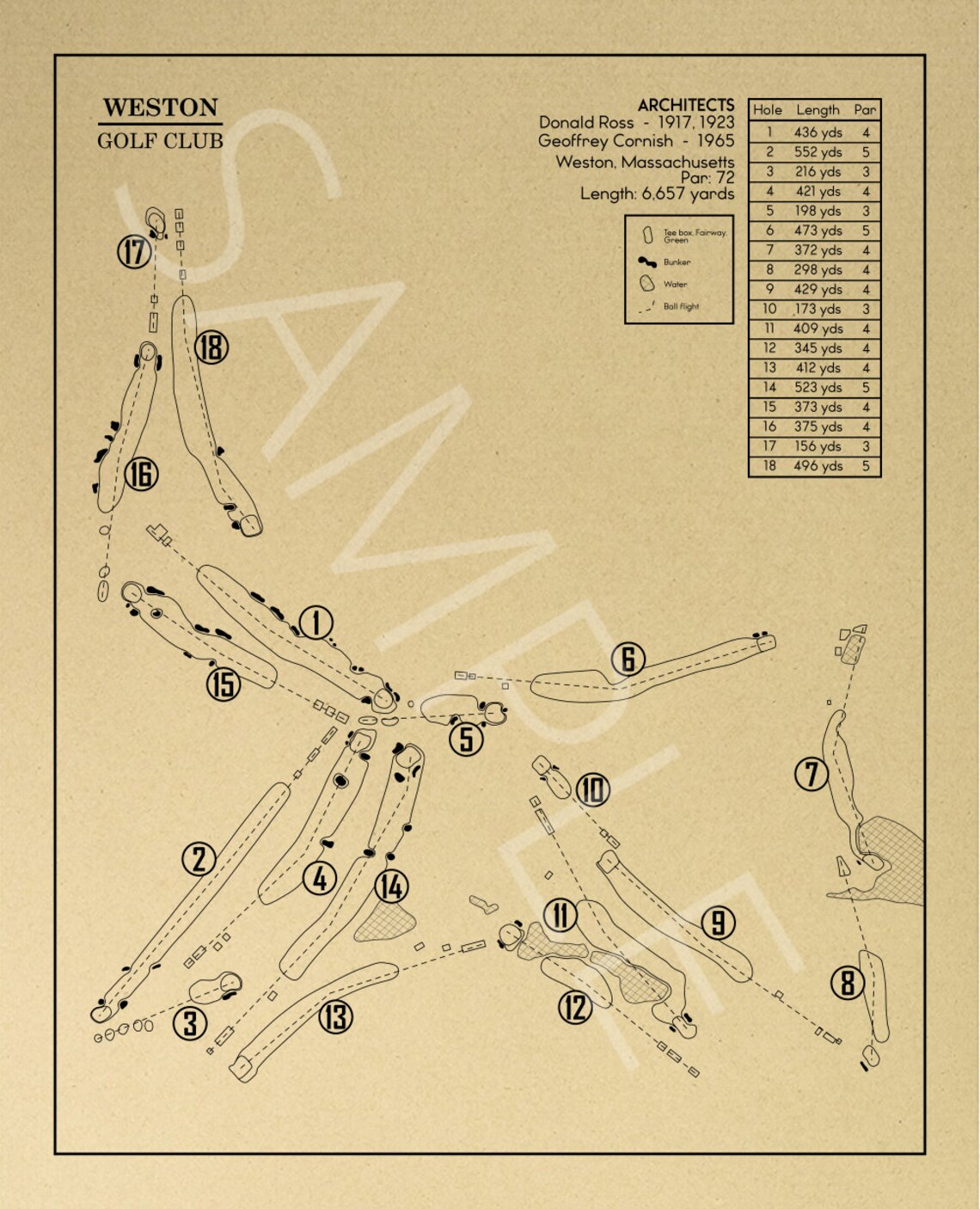 Weston Golf Club Outline (print) - Etsy
