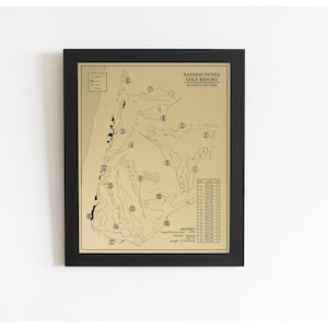 Bandon Dunes Golf Course Outline (print) - Etsy
