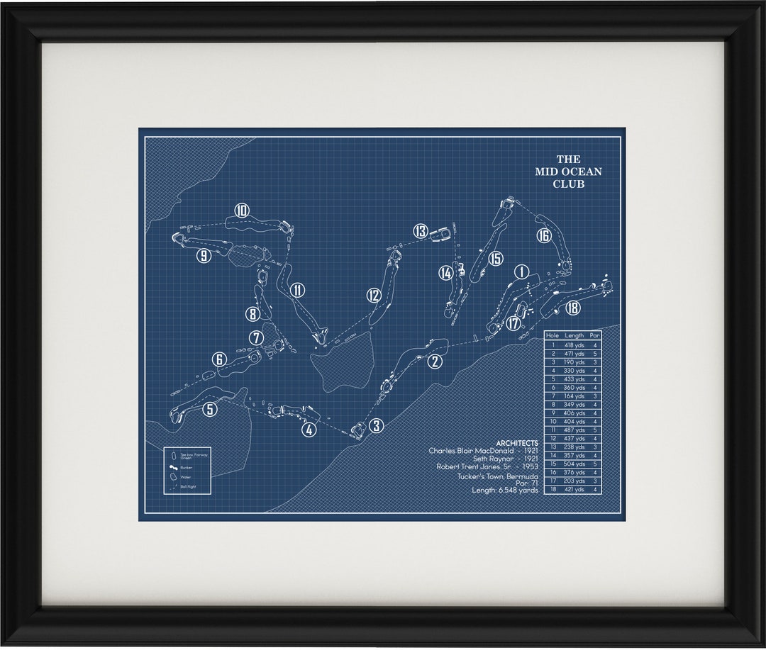 Mid Ocean Club Blueprint (print) - Etsy