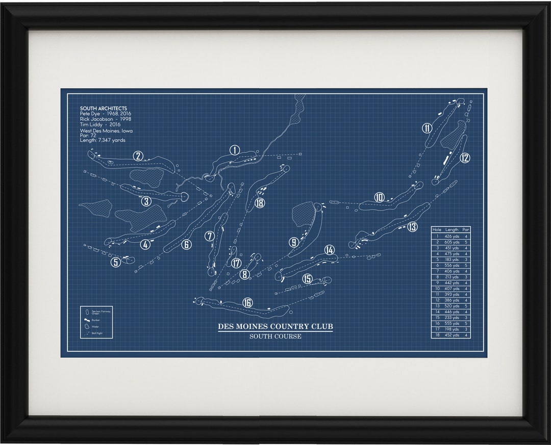 Des Moines Country Club South Course Blueprint (print) - Etsy