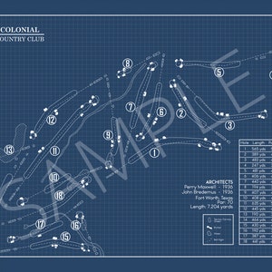 Colonial Country Club Blueprint (print) - Etsy