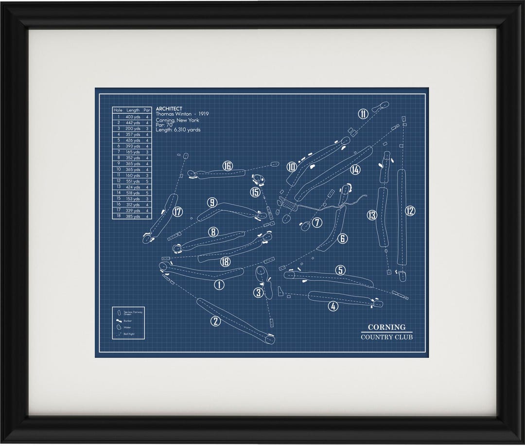 Corning Country Club Blueprint (print) - Etsy