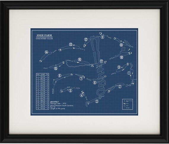 Snee Farm Country Club Blueprint print - Etsy