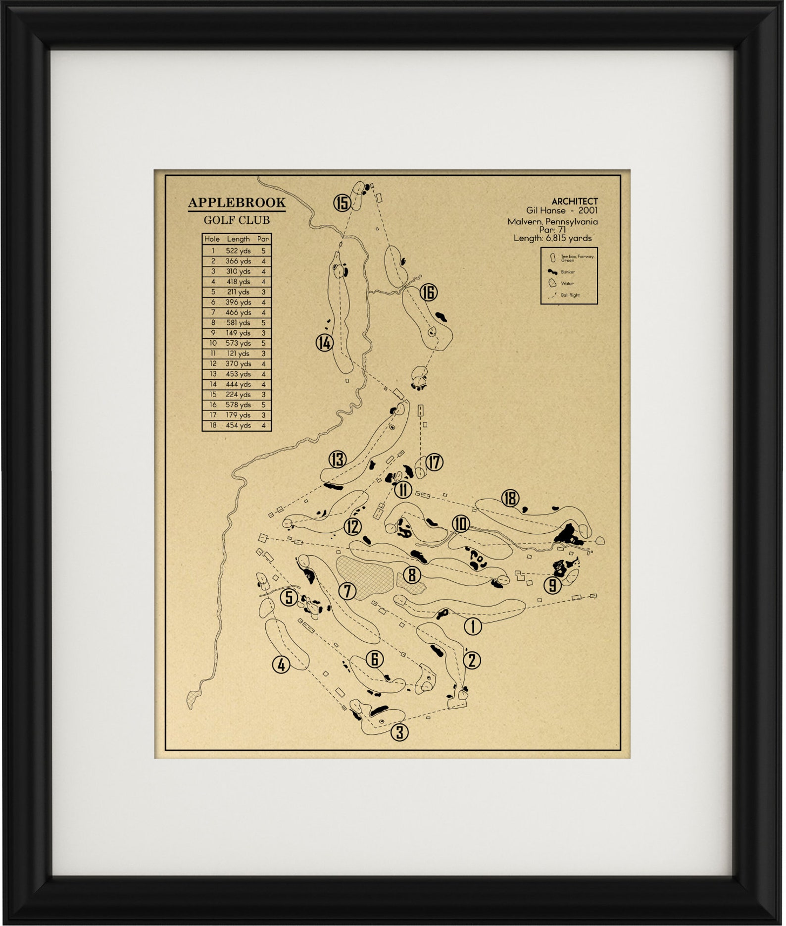 Applebrook Golf Club Outline (print) - Etsy