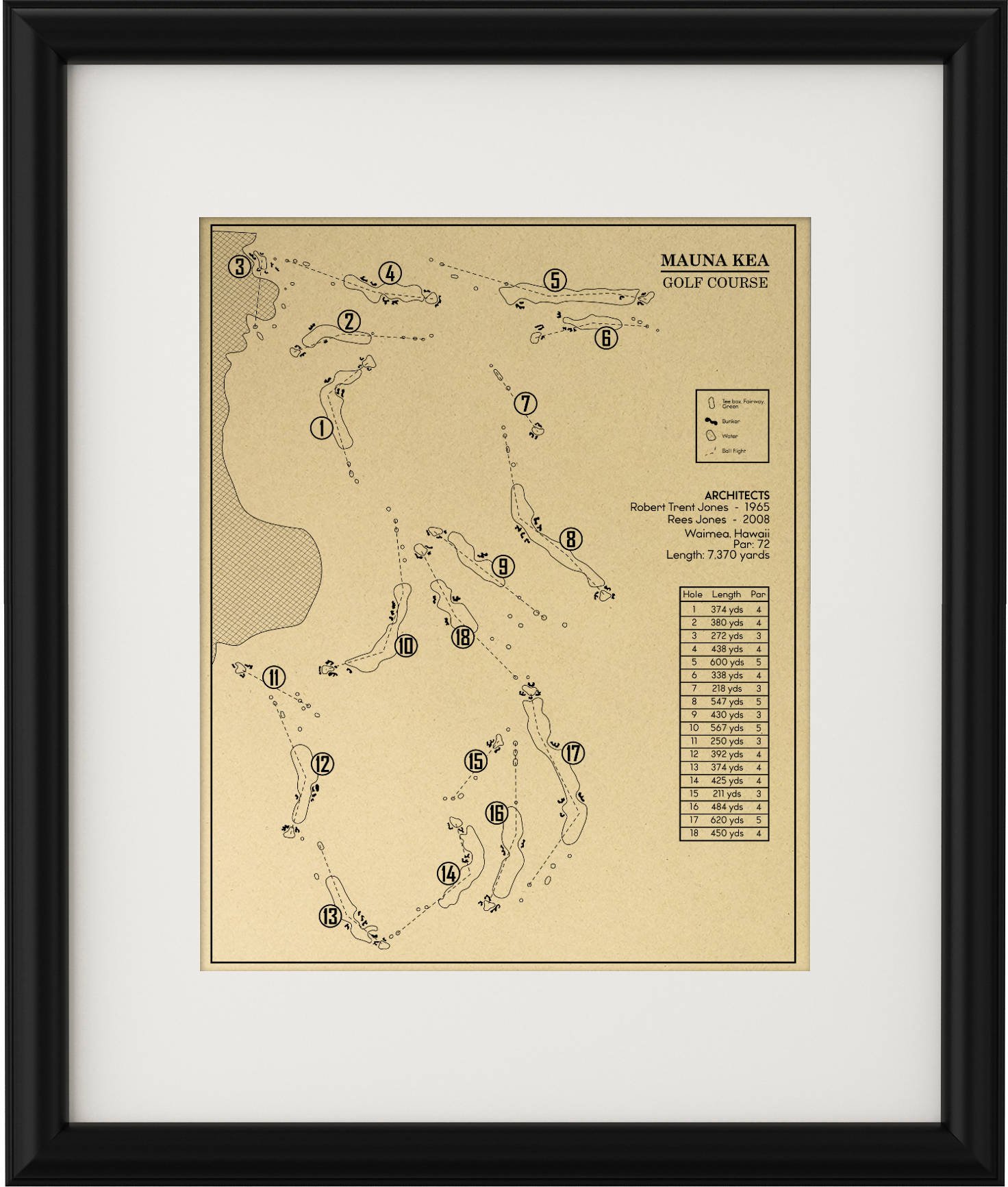 Mauna Kea Golf Course Outline (print) - Etsy