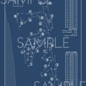 Torrey Pines Golf Course - North and South Courses Blueprint (print) - Etsy