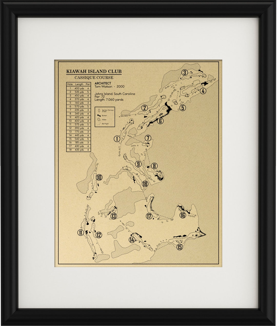 Kiawah Island Club Cassique Course Outline (print) - Etsy