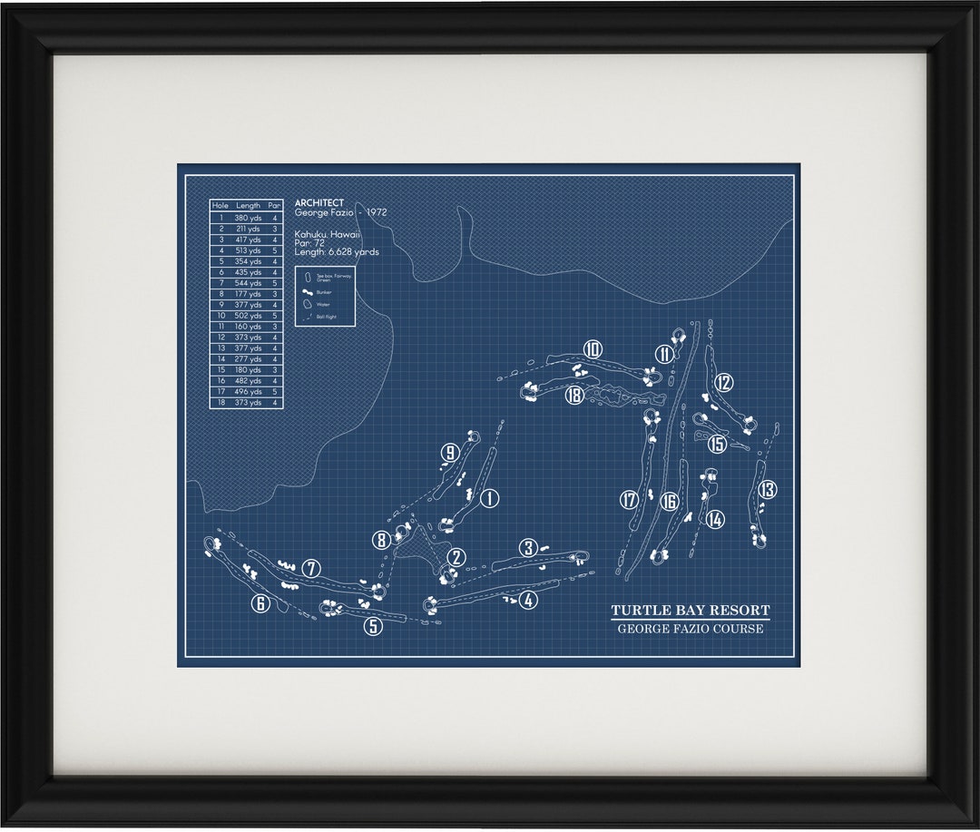 Turtle Bay Resort Fazio Course Blueprint (print) - Etsy