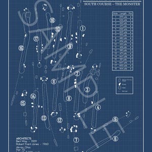 Firestone Country Club South Course Blueprint (print) - Etsy