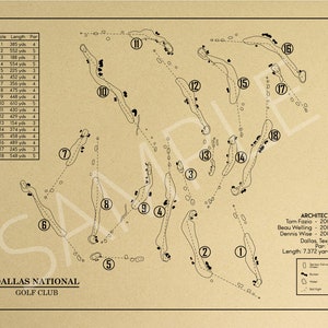 Dallas National Golf Club Outline (print) - Etsy