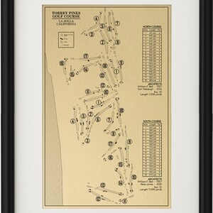 Torrey Pines Golf Course - North and South Courses Outline (print) - Etsy