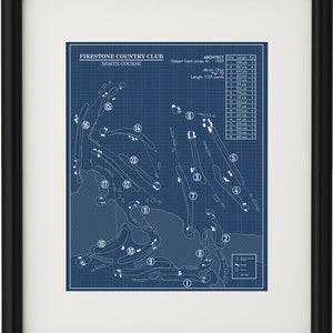 Firestone Country Club North Course Blueprint print - Etsy